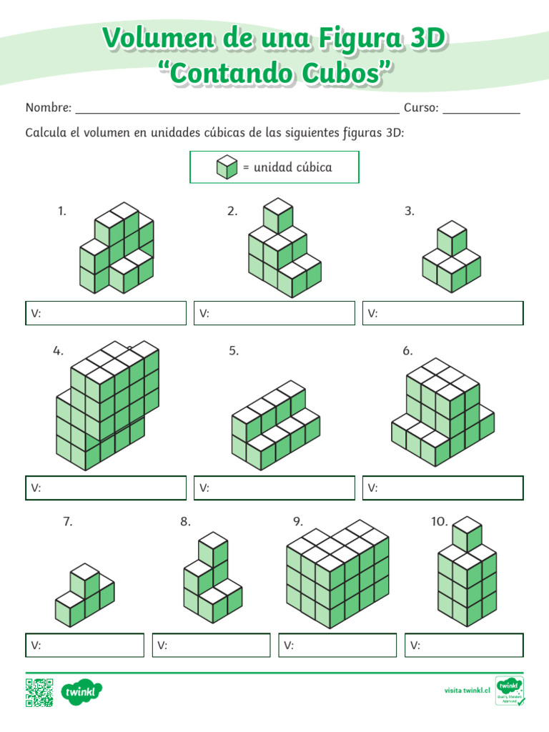 Volumen de Figuras 3D con Cubos | PDF