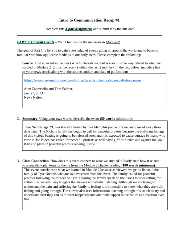 INTRO RECAP 1 - JUDE KURTAS | PDF