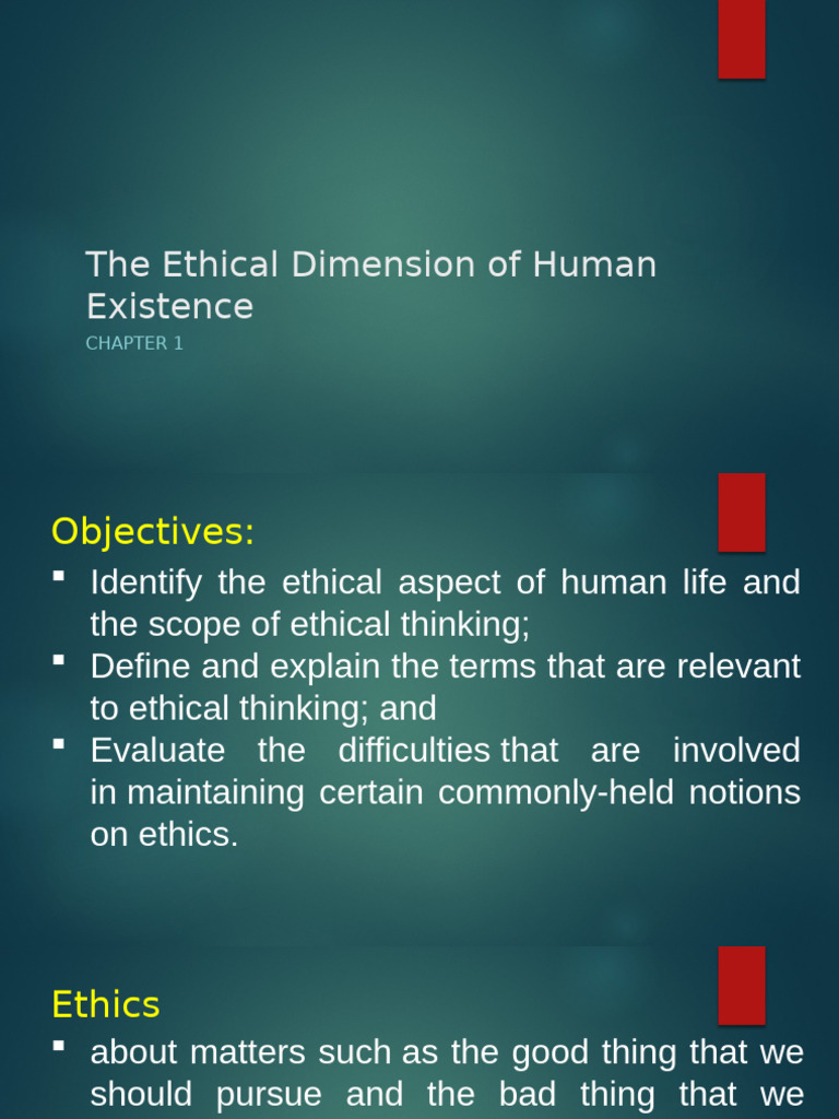 The Ethical Dimension of Human Existence | PDF