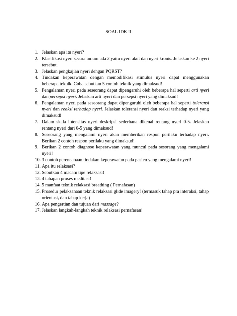 Soal Idk Ii | PDF
