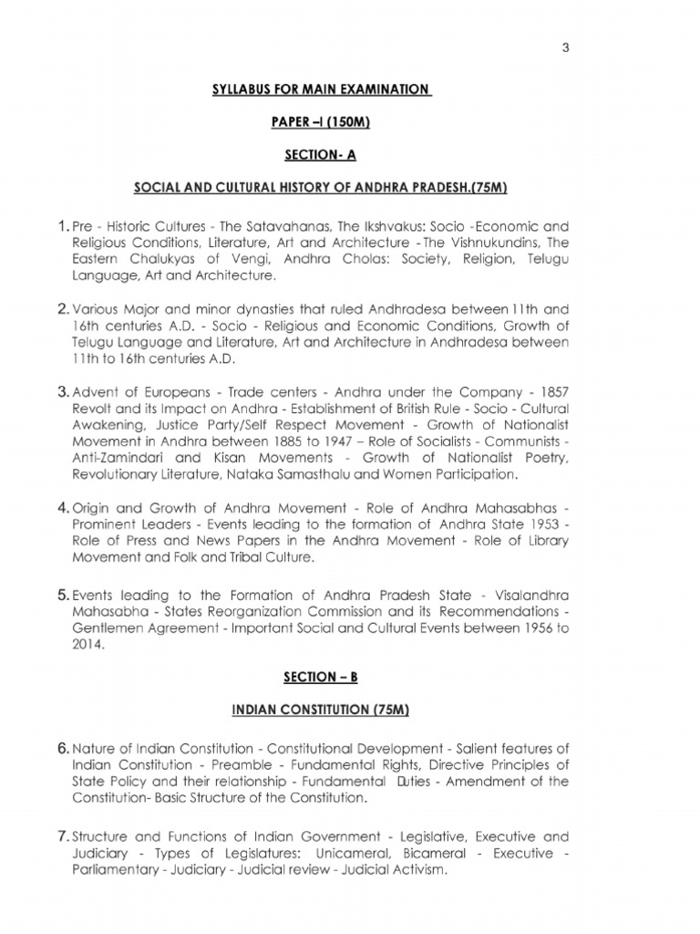 Appsc Group 2 Mains Syllabus | PDF