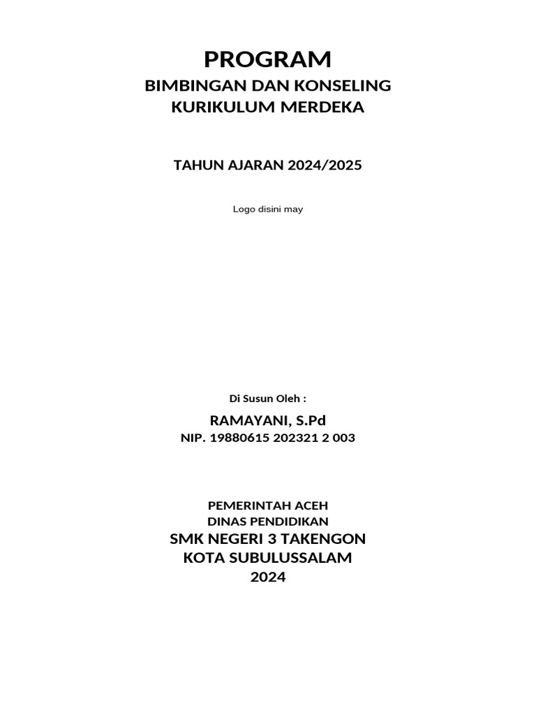 PROGRAM BK 2024-2025 | PDF