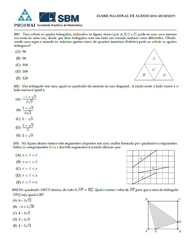 ENA 2018 PROVA SEM GABARITO. | PDF