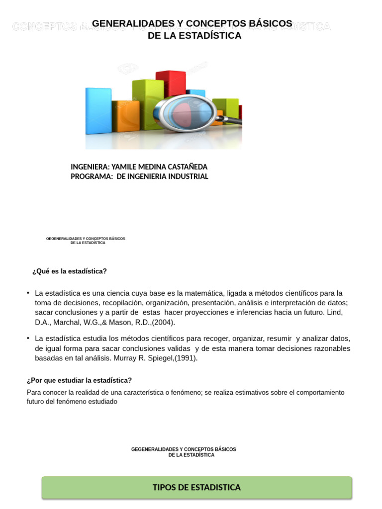 Generalidades y Conceptos Basicos de La Estadistica - Ing Industrial - 10-08-2020b-Yamile M | PDF