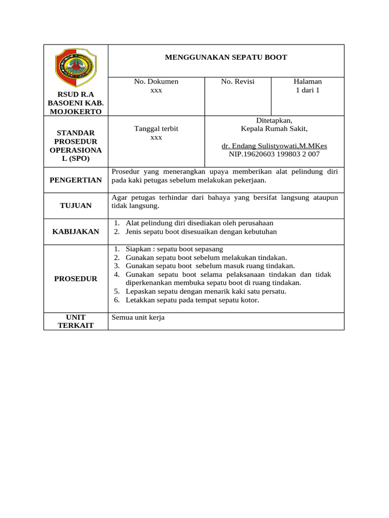 Spo Menggunakan Sepatu Boot | PDF