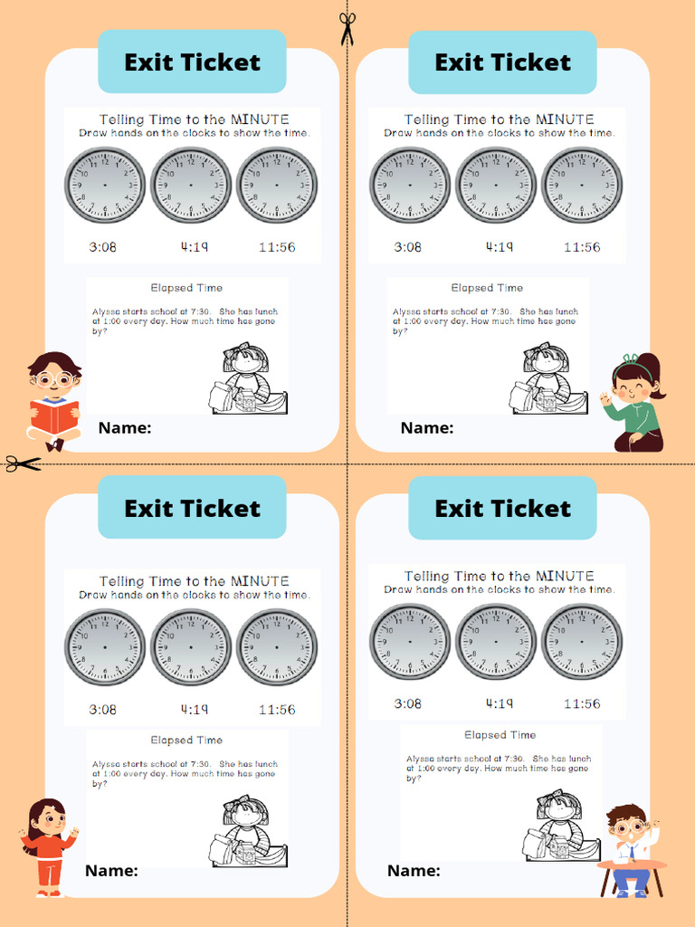 Class 4 Telling Time Review | PDF