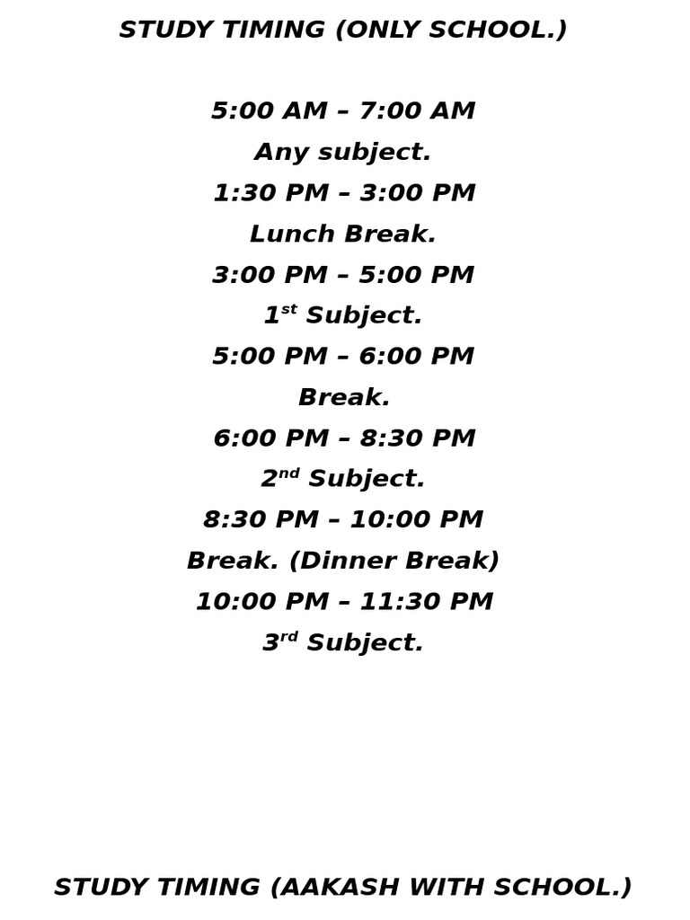 Study Timing | PDF