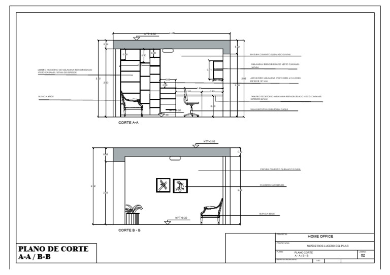Plano Corte Aa y BB | PDF