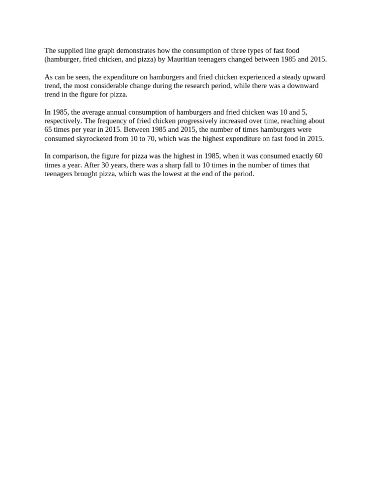 Writing task 1 ( Fast food) | PDF