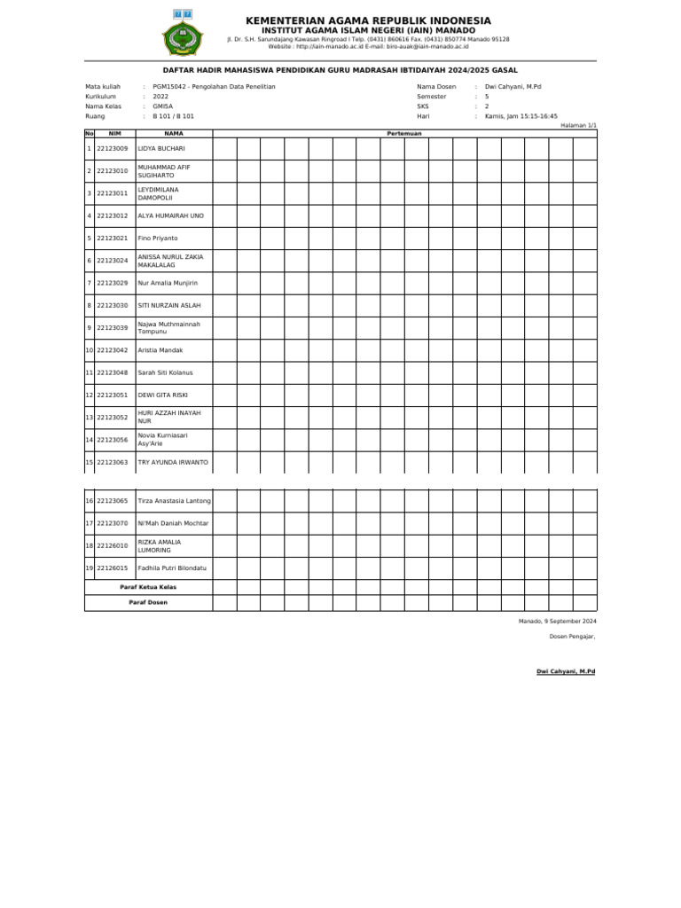 Matkul MBKM PGMI5A Dwi Cahyani | PDF