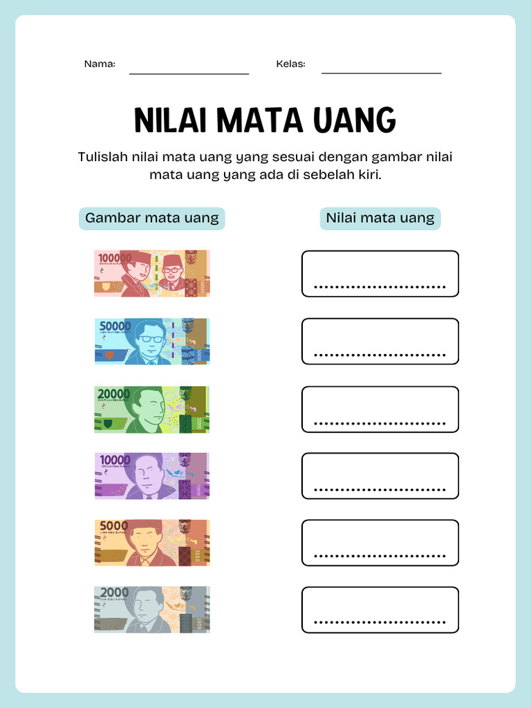 Lembar Kerja Nilai Mata Uang | PDF
