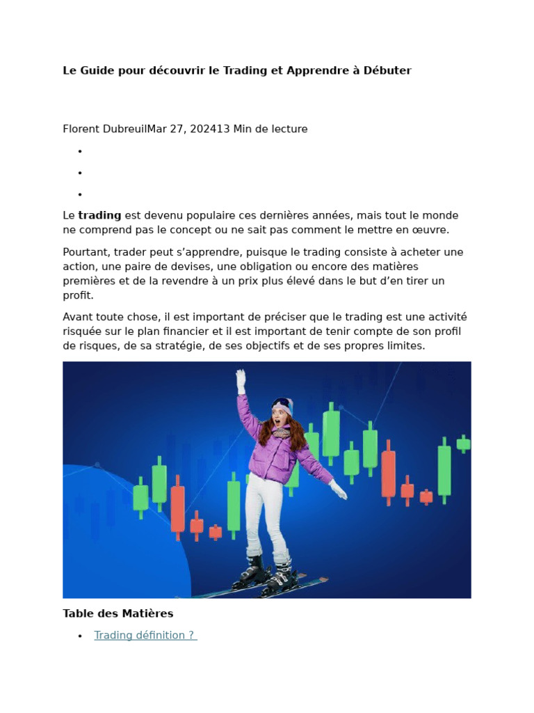 Le Guide Pour Découvrir Le Trading Et Apprendre À Débuter | PDF