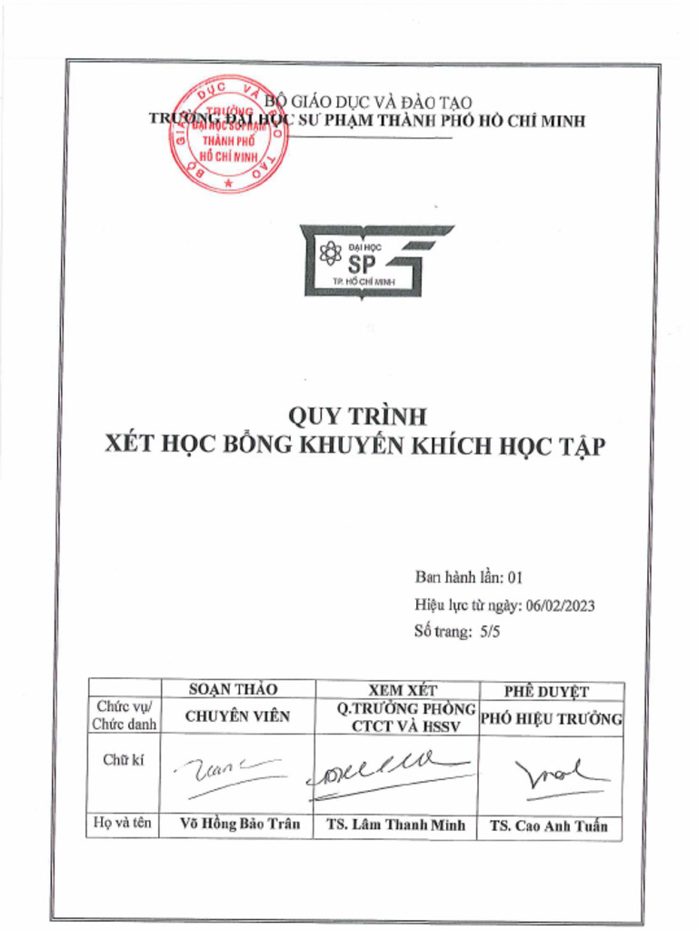 04 Quy Trinh Xet Hoc Bong Khuyen Khich Hoc Tap | PDF