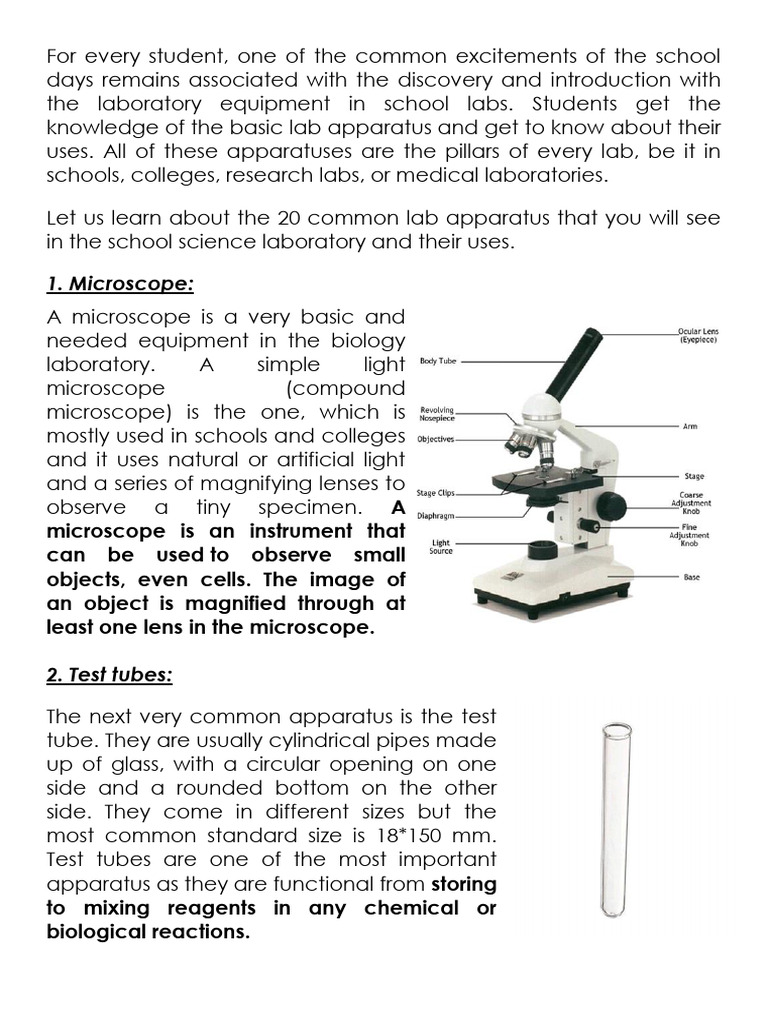Common Laboratory Apparatus | PDF