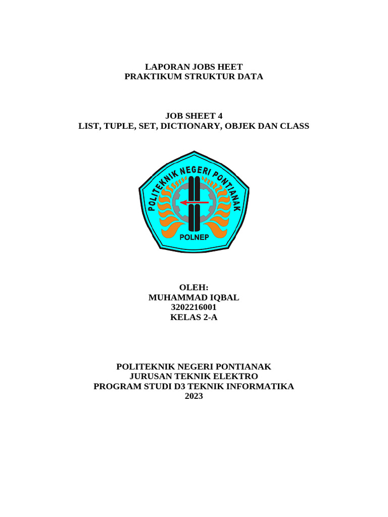 NIM Nama 2A PraktikumSD JobSheet4 M4 | PDF