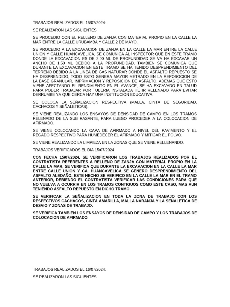 ASIENTO DE CUADERNO EMAPICA DEL 15 AL 22 de Julio | PDF | Suministro de ...