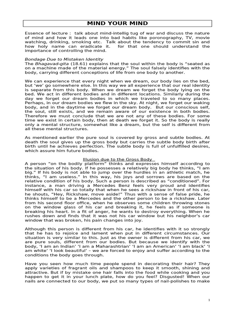 Mind Your Mind | PDF