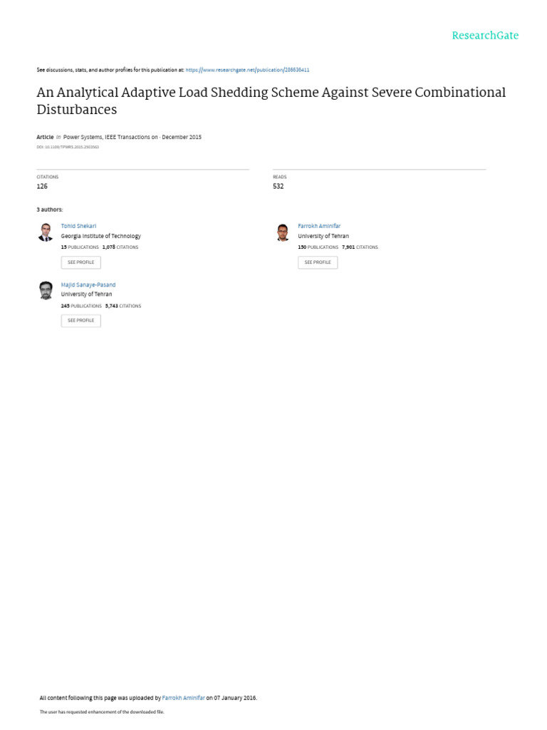 Adaptive Load Shedding for Power Systems | PDF | Ac Power | Science ...