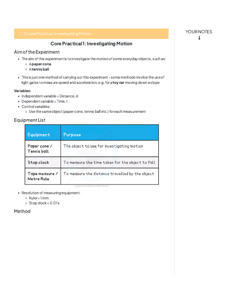 Core Practical-1 | PDF | Experiment | Observational Error