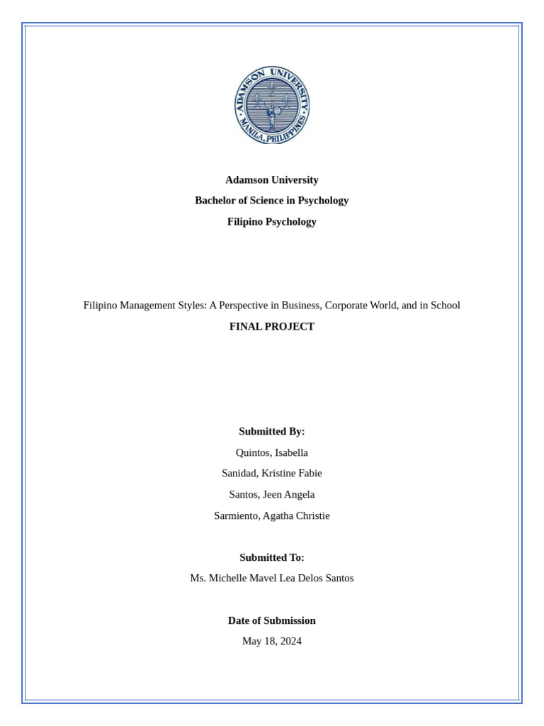 Fil Psych - Final Project | PDF