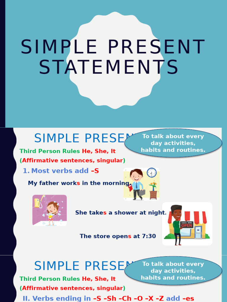 Simple Present Affirmative and Negative Statements | PDF