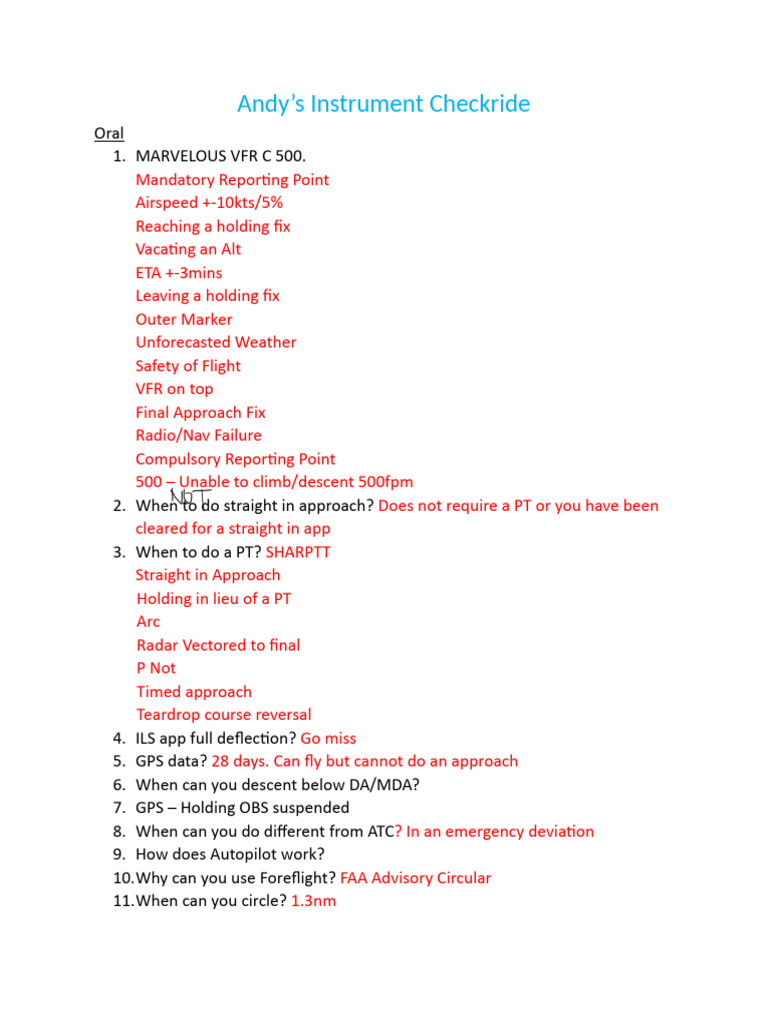 Andy IR Checkride 2 | PDF