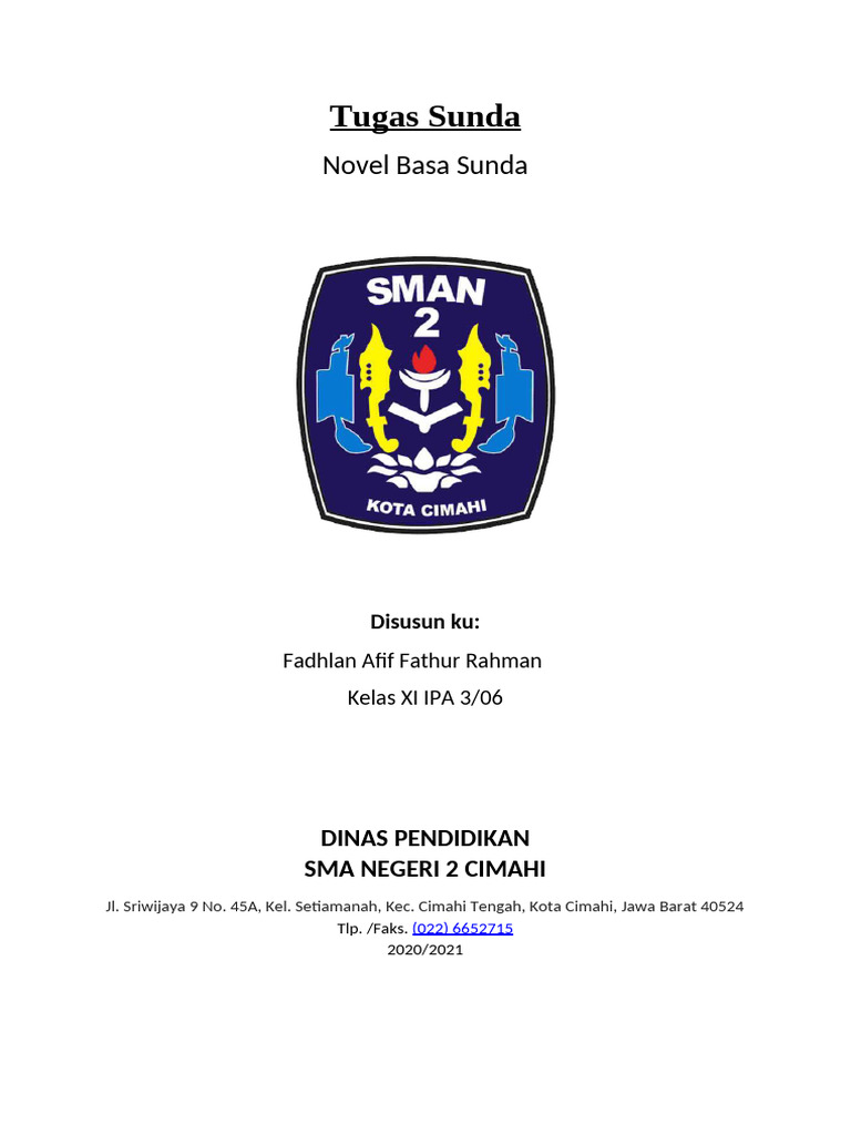 Novel Sunda - Fadhlan Afif - XI MIPA 3 | PDF