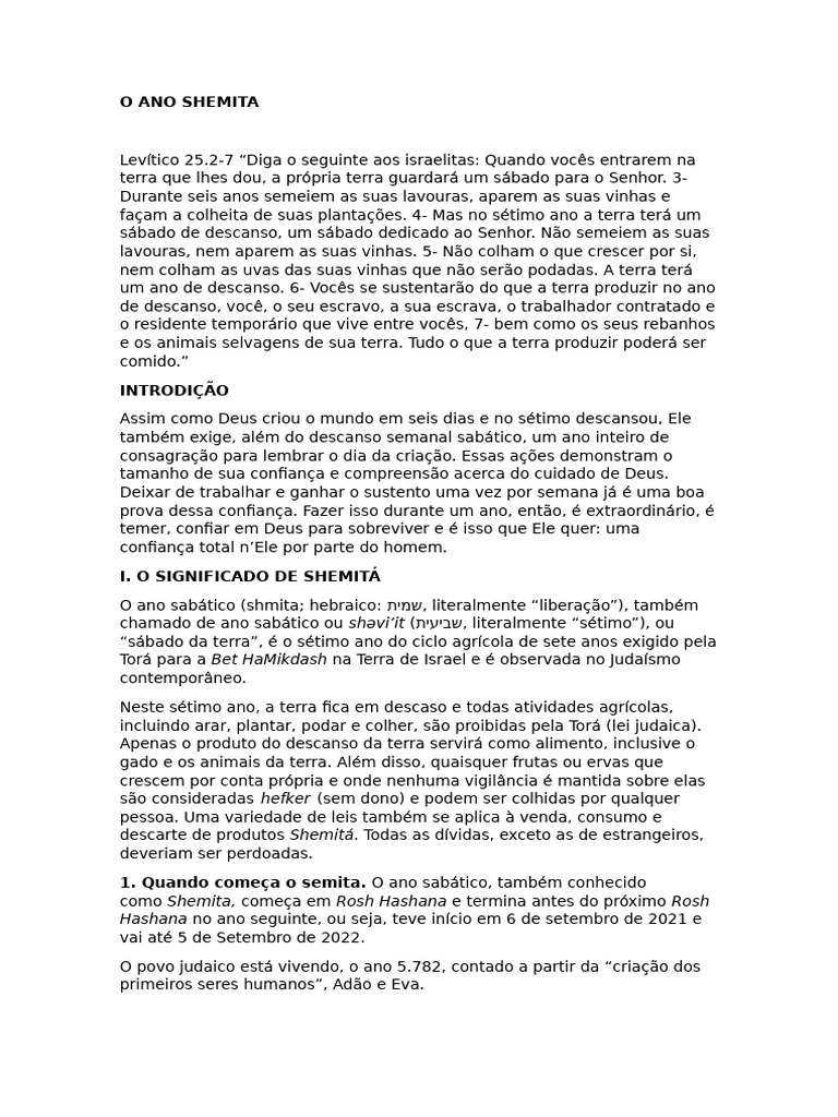 O Ano Shemita | PDF