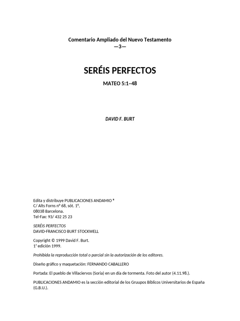 Cant - David F. Burt 3 Seréis Perfectos | PDF