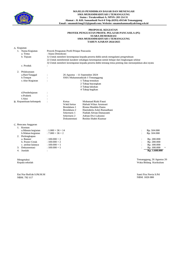 Proposal Kegiatan p5 XI.2 | PDF