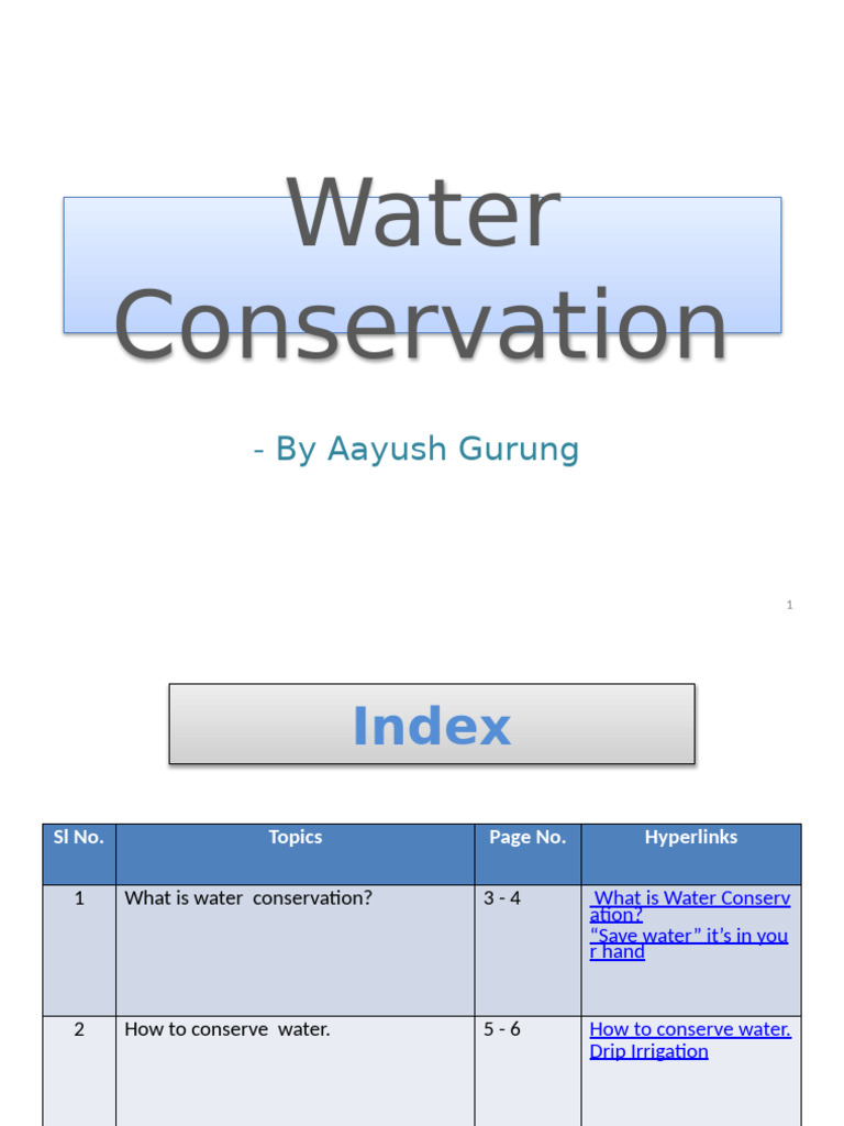 Water Conservation | PDF