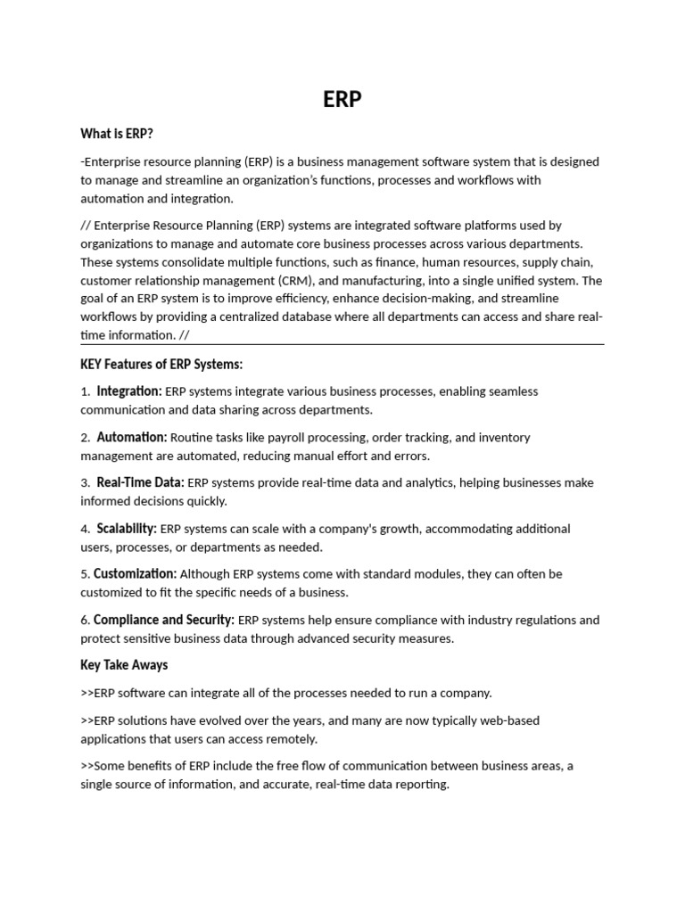 What Is ERP? | PDF
