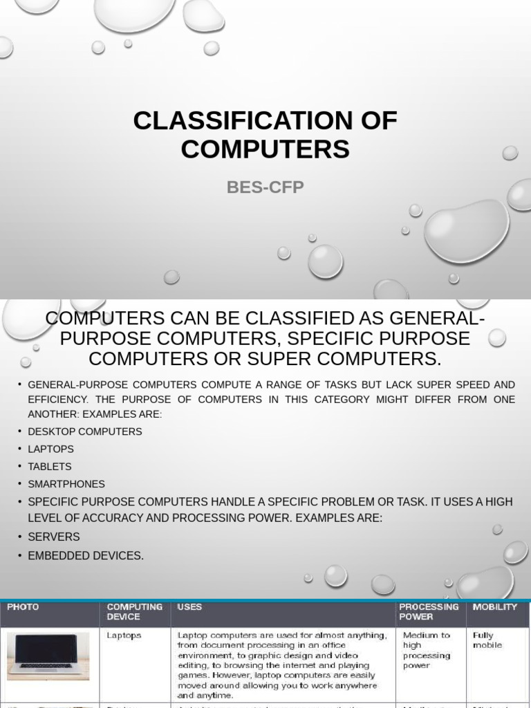 Classification of Computers | PDF