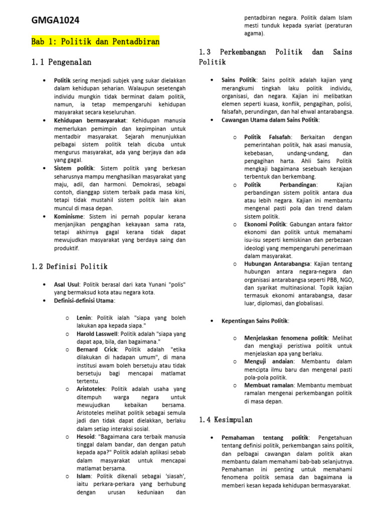 Nota Ringkas GMGA1024 | PDF