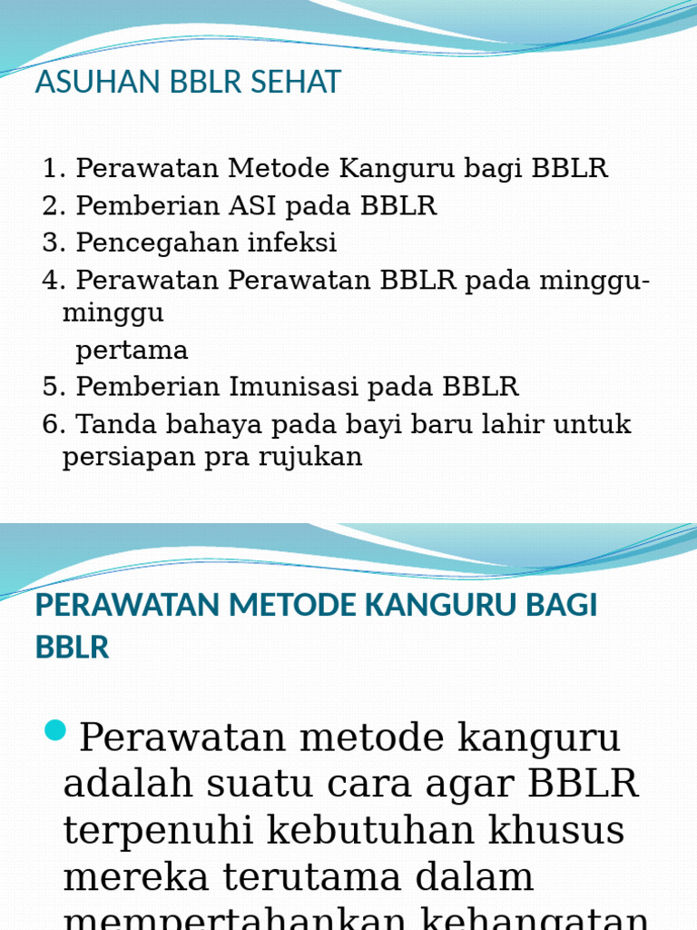 Asuhan BBLR Sehat | PDF