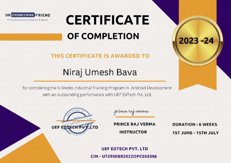 ur_engineering_friend_industrial_training_certificate | PDF