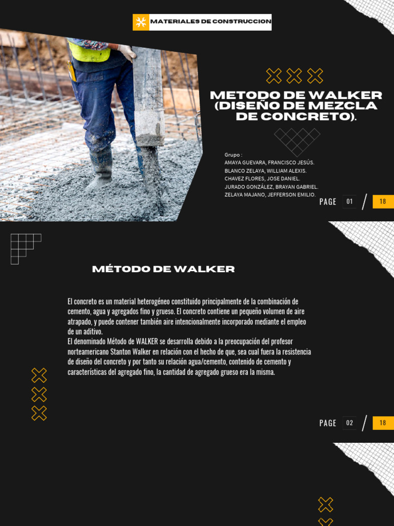 Metodo de Walker (Diseño de Mezcla de Concreto) . | PDF