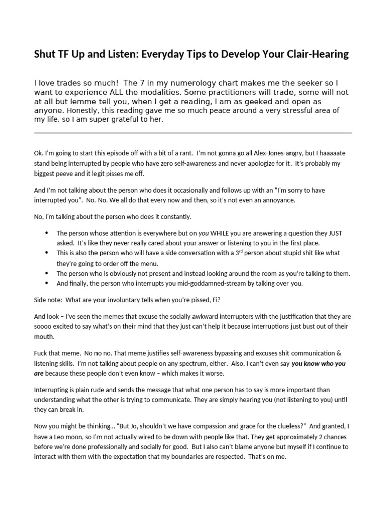 Would You JUST Shut TF Up and Listen | PDF