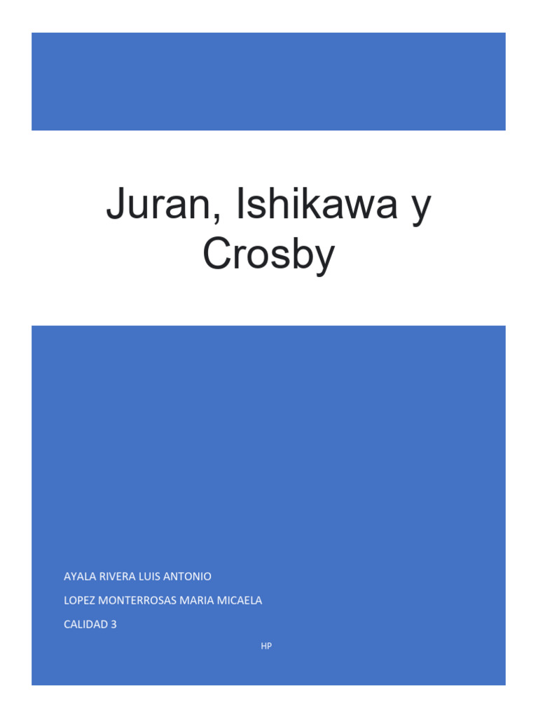 Juran, Ishikawa y Crosby | PDF