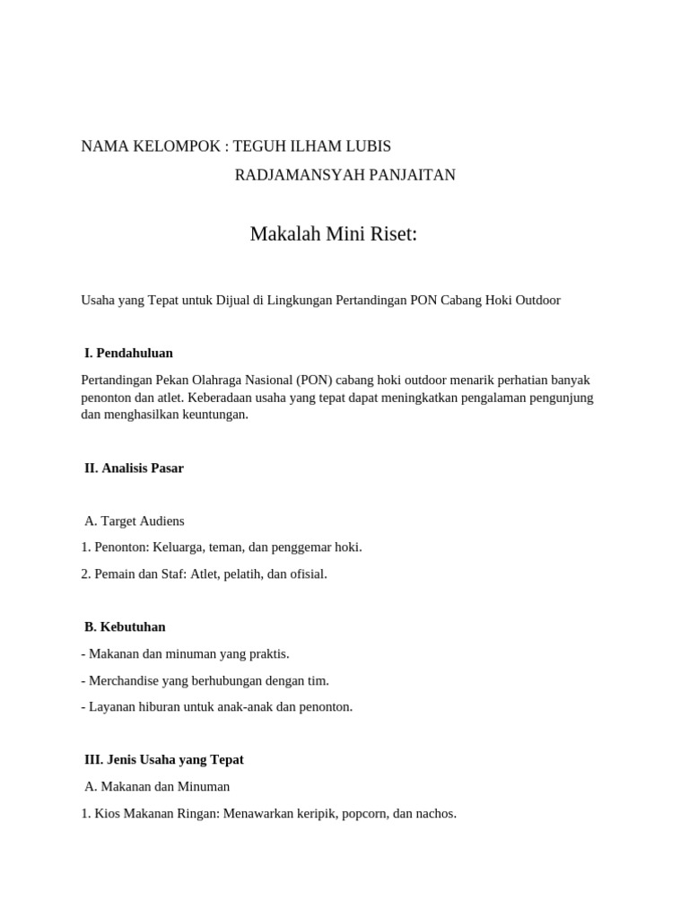 Mini Riset Kelompok | PDF