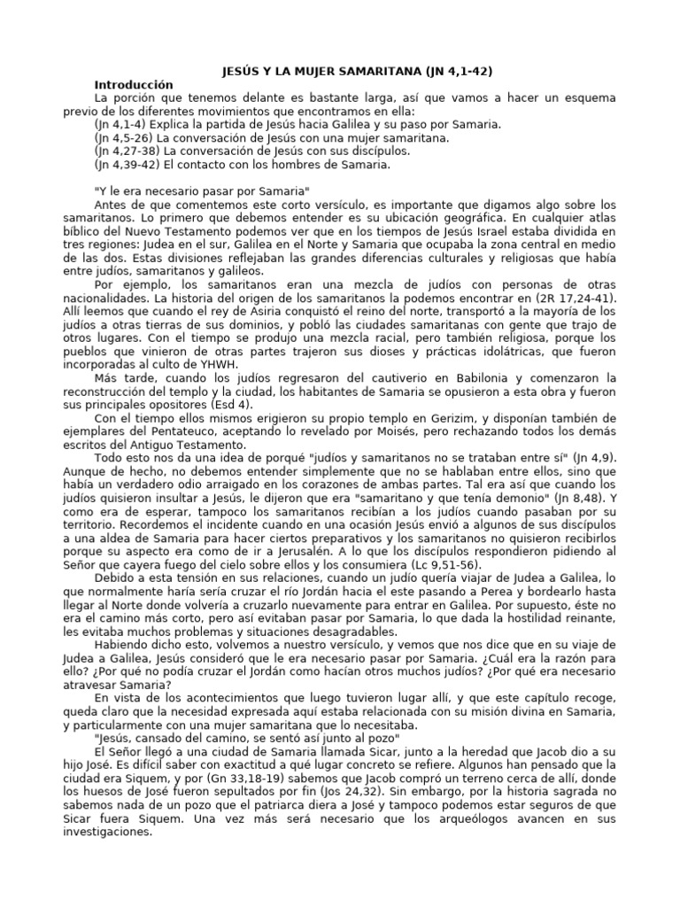 Jesús y La Mujer Samaritana | PDF