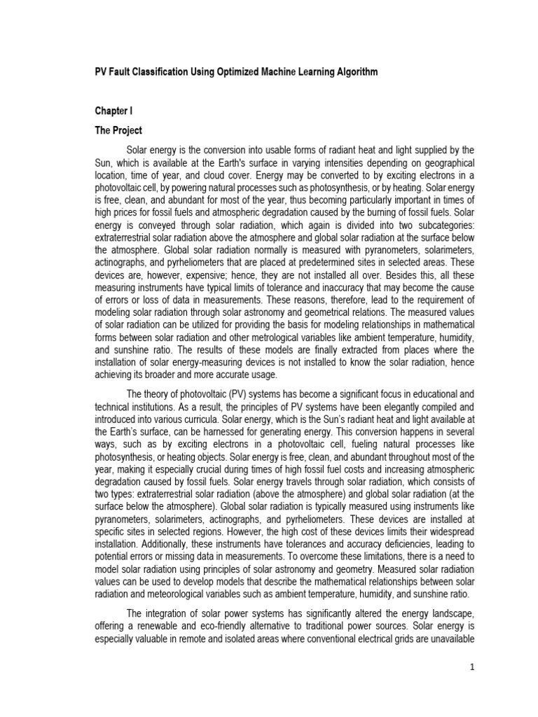 PV Fault Classification Using Optimized Machine Learning | PDF