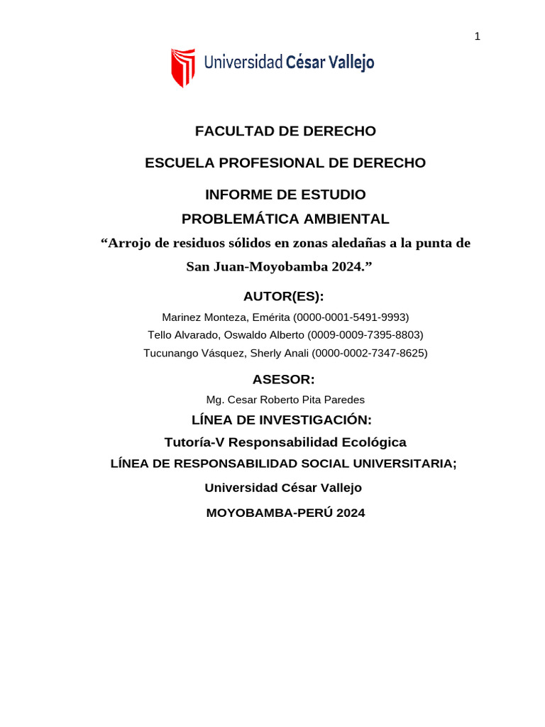 Informe Final - Tutoria V | PDF