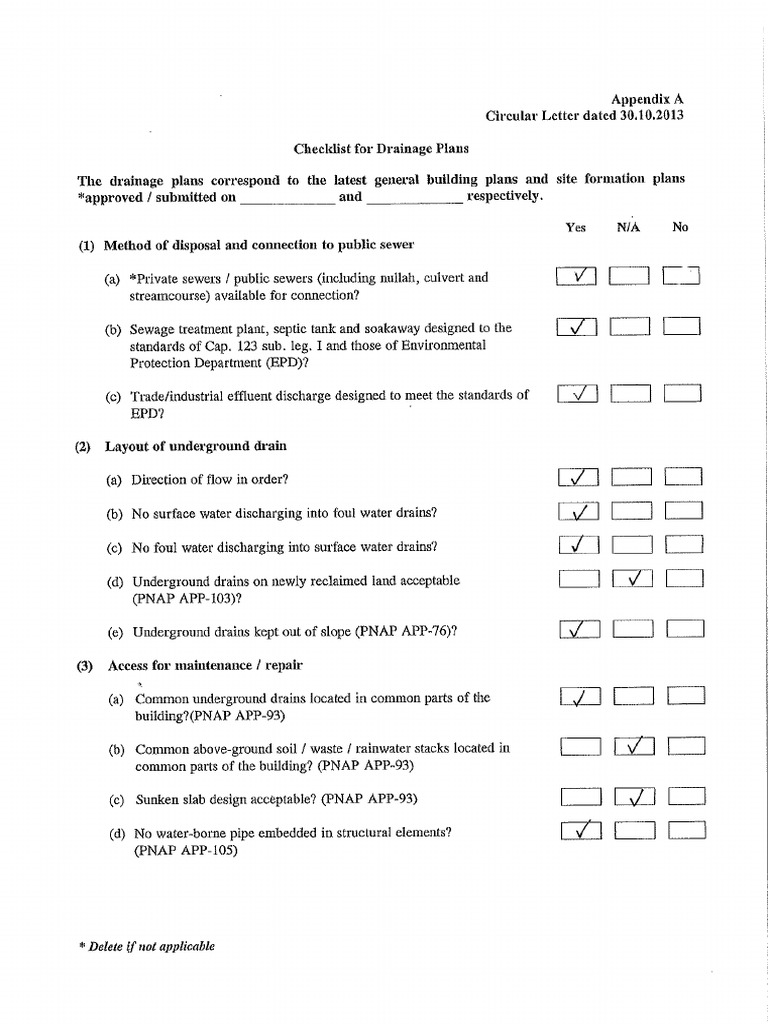 Drainage Checklist | PDF
