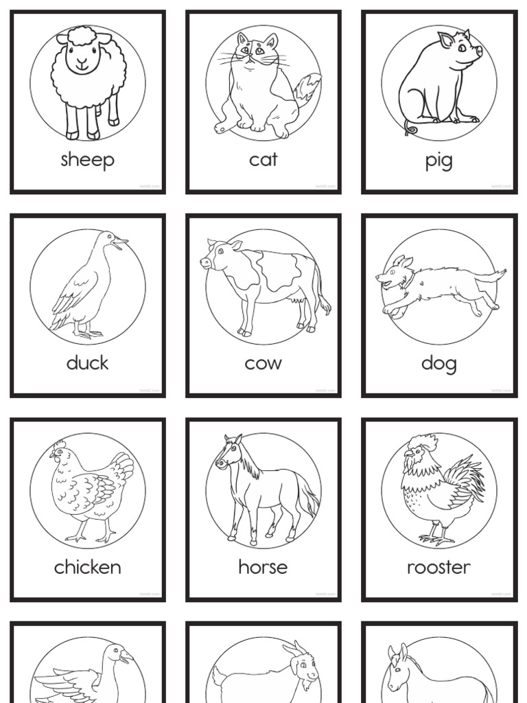 BW Farm Animal Matching Game | PDF
