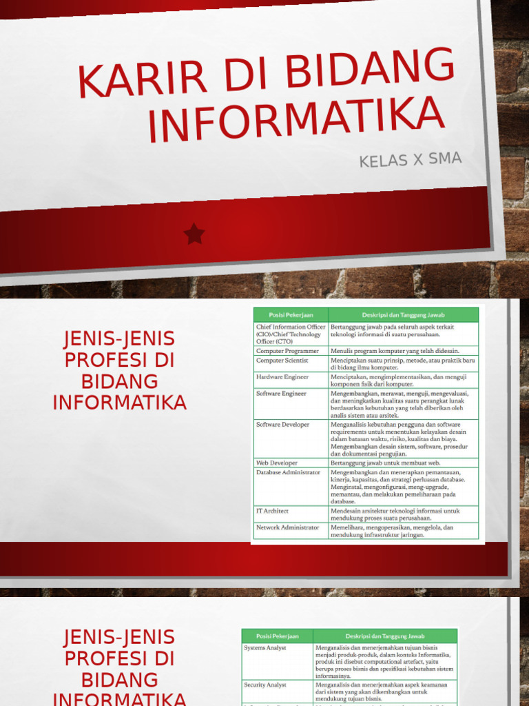 Karir Di Bidang Informatika | PDF