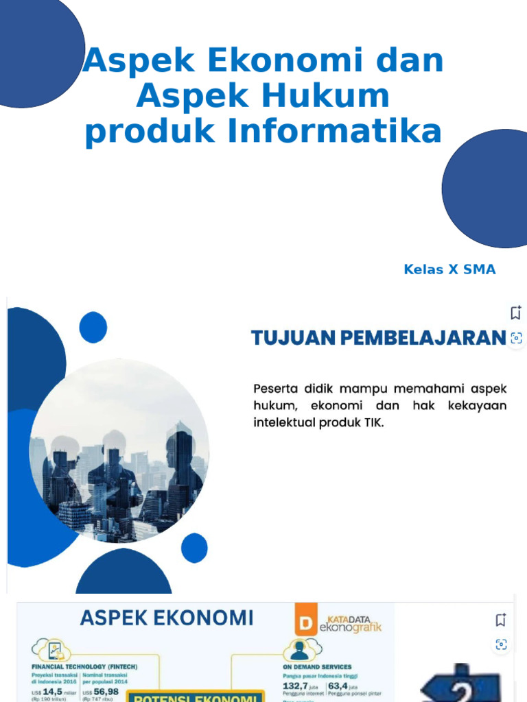 Aspek Ekonomi Dan Aspek Hukum Produk Informatika | PDF