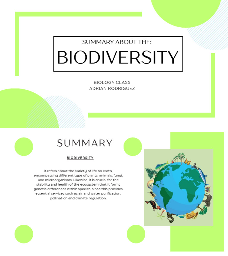 Biodiversity Summary | PDF