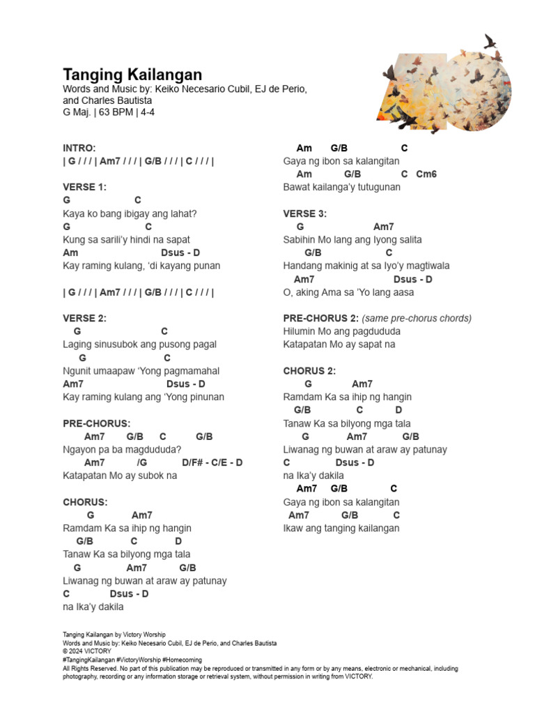 Tanging Kailangan Chord Chart | PDF