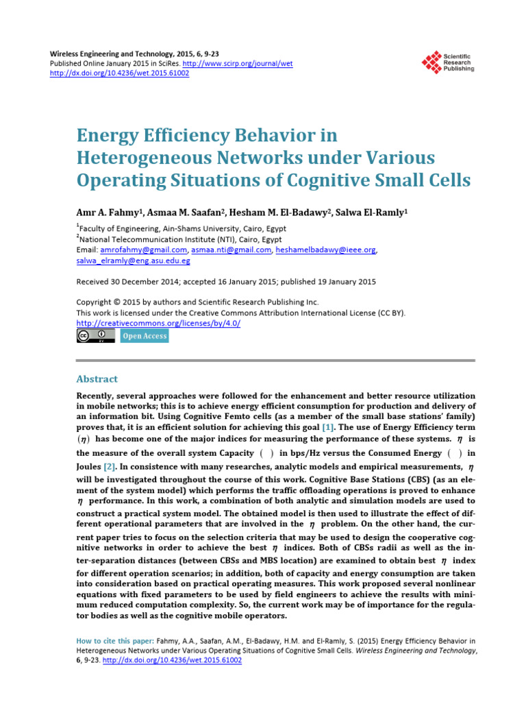 Energy Efficiency Behavior in Heterogene | PDF